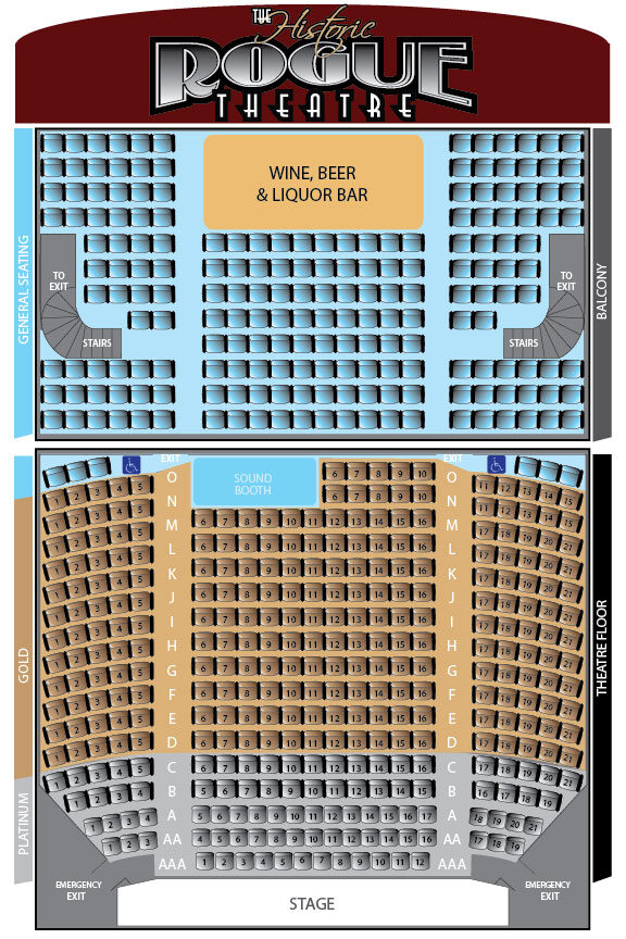 Seating Chart – The Historic Rogue Theatre